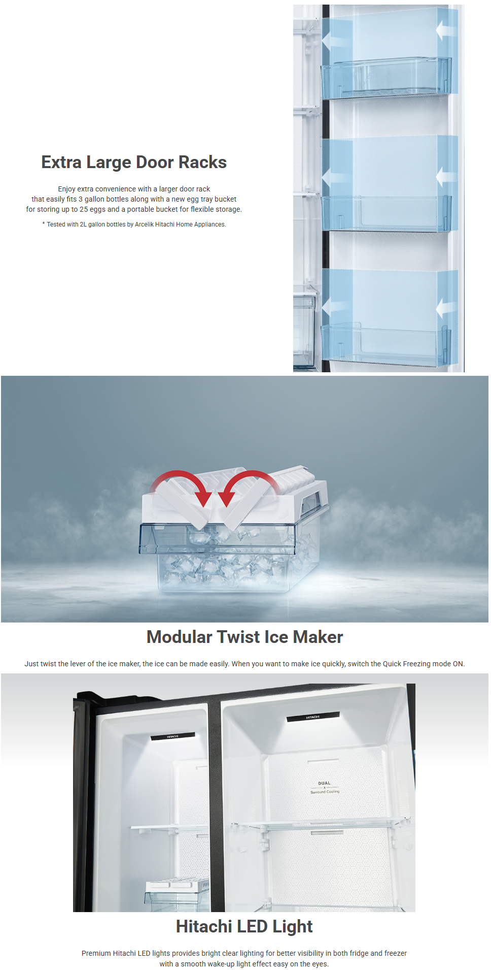 HITACHI HRSN9713ESGSSG | HRSN9713ESGBKSG 656L GLASS BLACK / GLASS ...