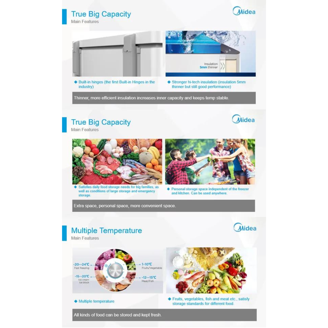 MIDEA MDRC152FZG01 99L WHITE CHEST FREEZER | Asia Excel