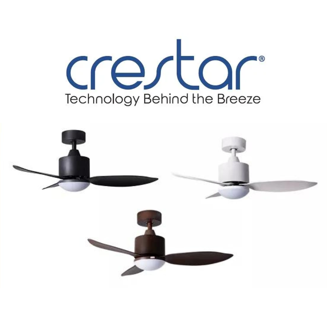 CRESTAR VALUEAIR 40 INCH BLACK/WHITE/WOOD 3 BLADE CEILING FAN WITH LED ...