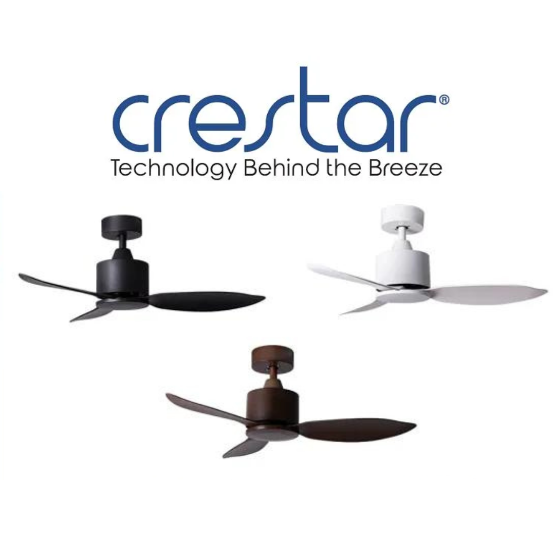 CRESTAR VALUEAIR 46 INCH BLACK/WHITE/WOOD 3 BLADE CEILING FAN WITH ...