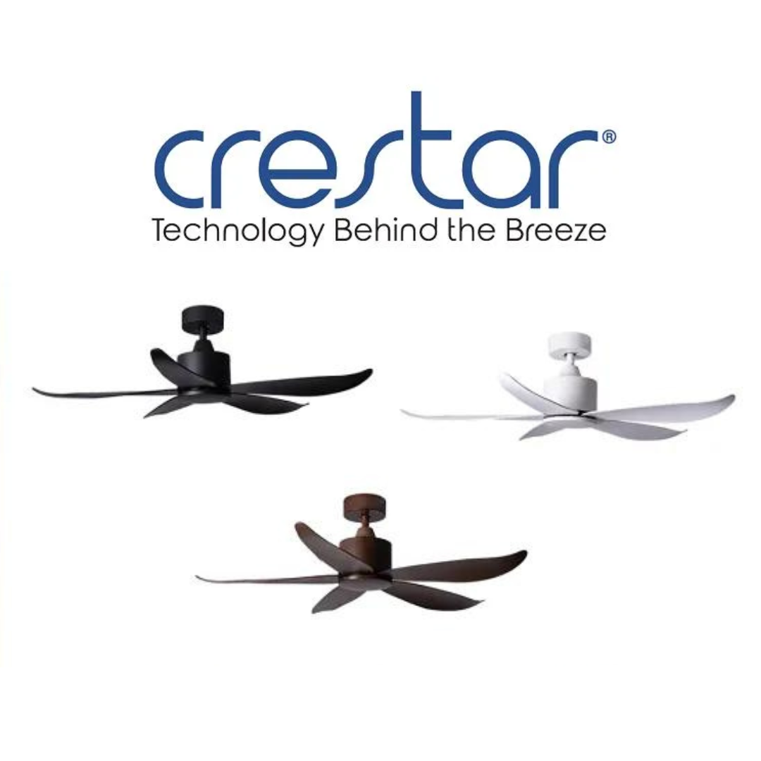 CRESTAR VALUEAIR 55 INCH BLACK/WHITE/WOOD 5 BLADE CEILING FAN WITH ...