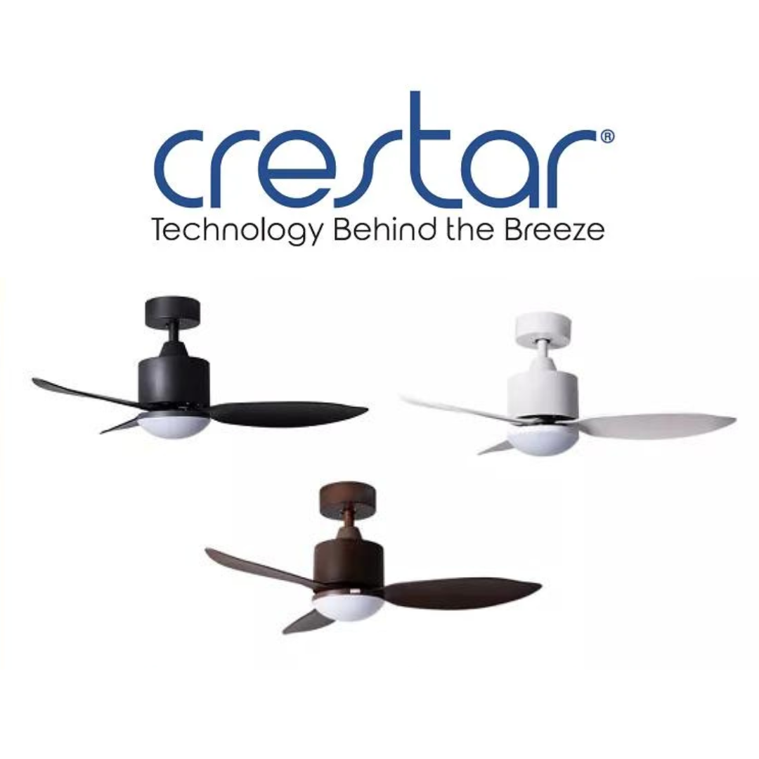CRESTAR VALUEAIR 46 INCH BLACK/WHITE/WOOD 3 BLADE CEILING FAN WITH LED ...