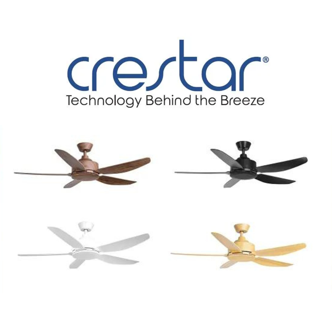 CRESTAR AIRIS+ BLACK/WHITE/WALNUT WOOD/MAPLE WOOD 5 BLADE 56 INCH SMART ...