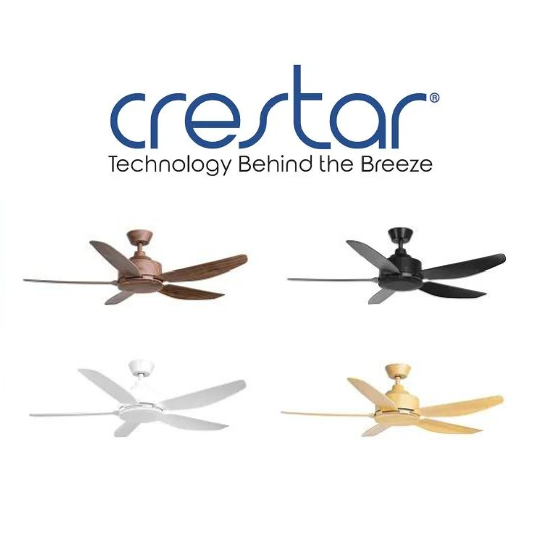 CRESTAR AIRIS+ BLACK/WHITE/WALNUT WOOD/MAPLE WOOD 5 BLADE 50 INCH SMART ...