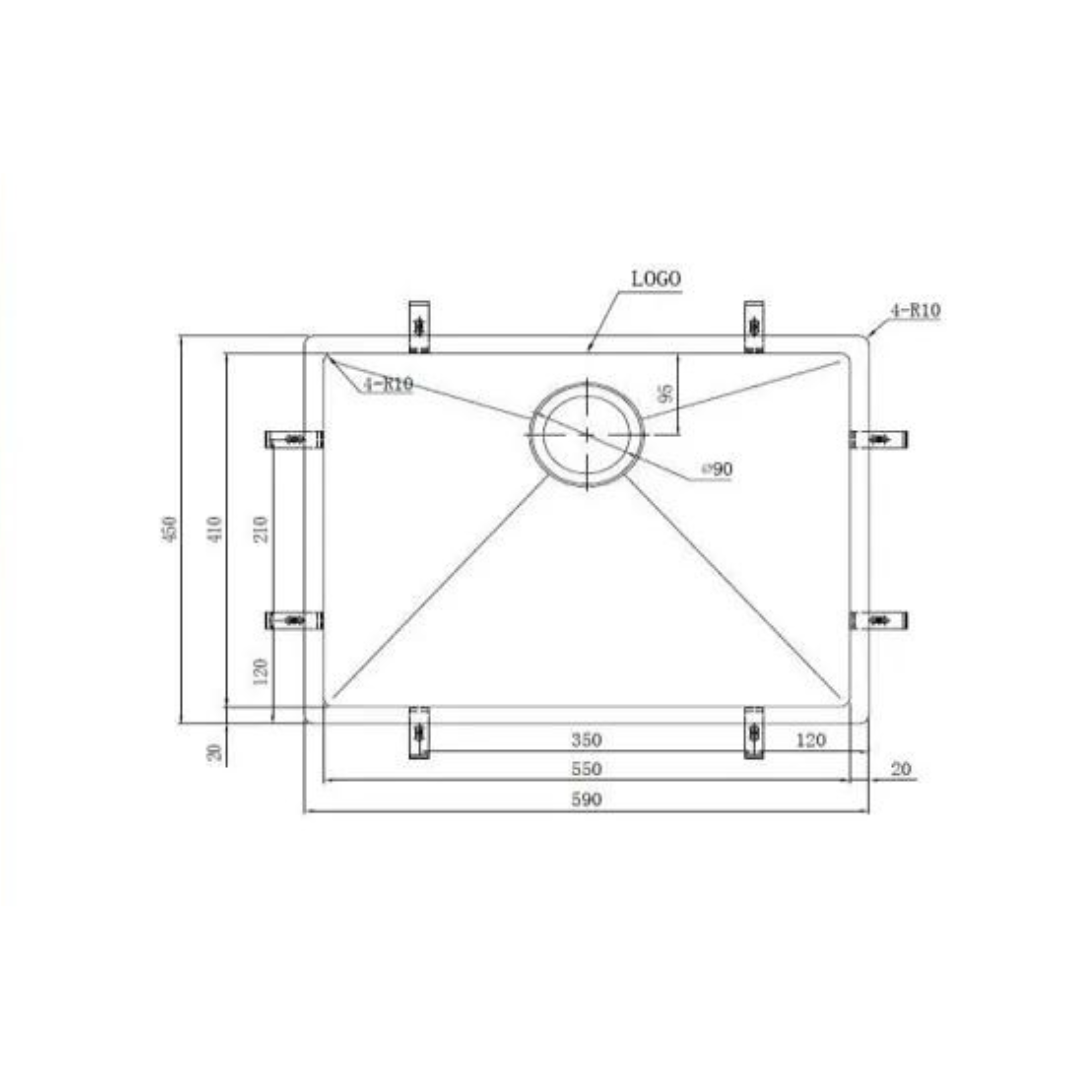 GEO CERAM GMX110-55R10 GUN METAL SINGLE BOWL STAINLESS STEEL KITCHEN ...