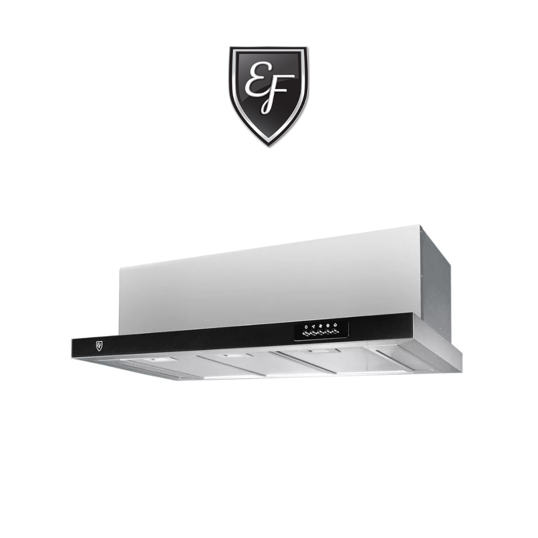 EF POWER SLIM 90 X/VL 90CM STAINLESS STEEL SLIMLINE HOOD WITH BLACK ...