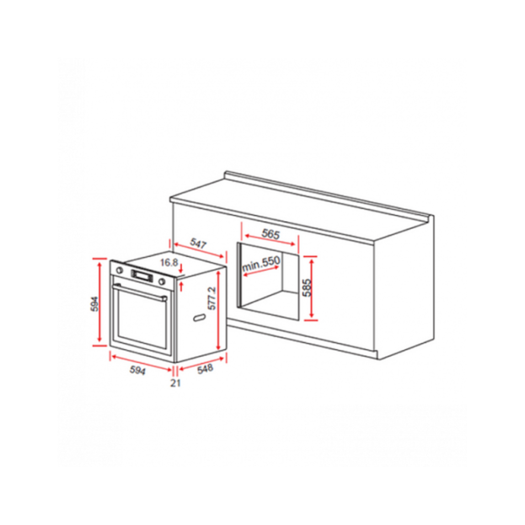 EF BO AE 1370 A 73L BLACK BUILT-IN OVEN | Asia Excel