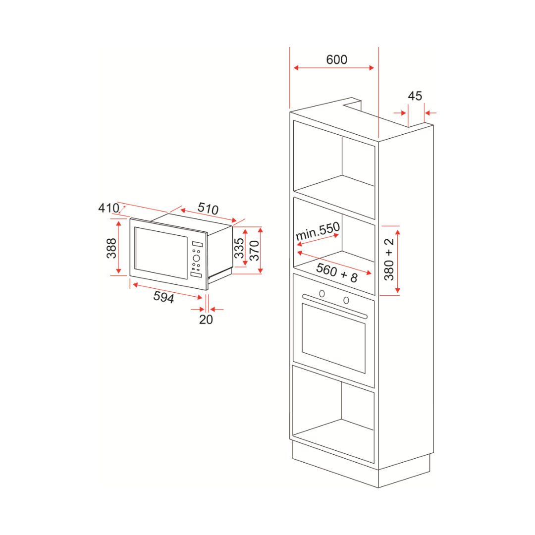 EF BM 259 M 25L BUILT-IN MICROWAVE OVEN | Asia Excel