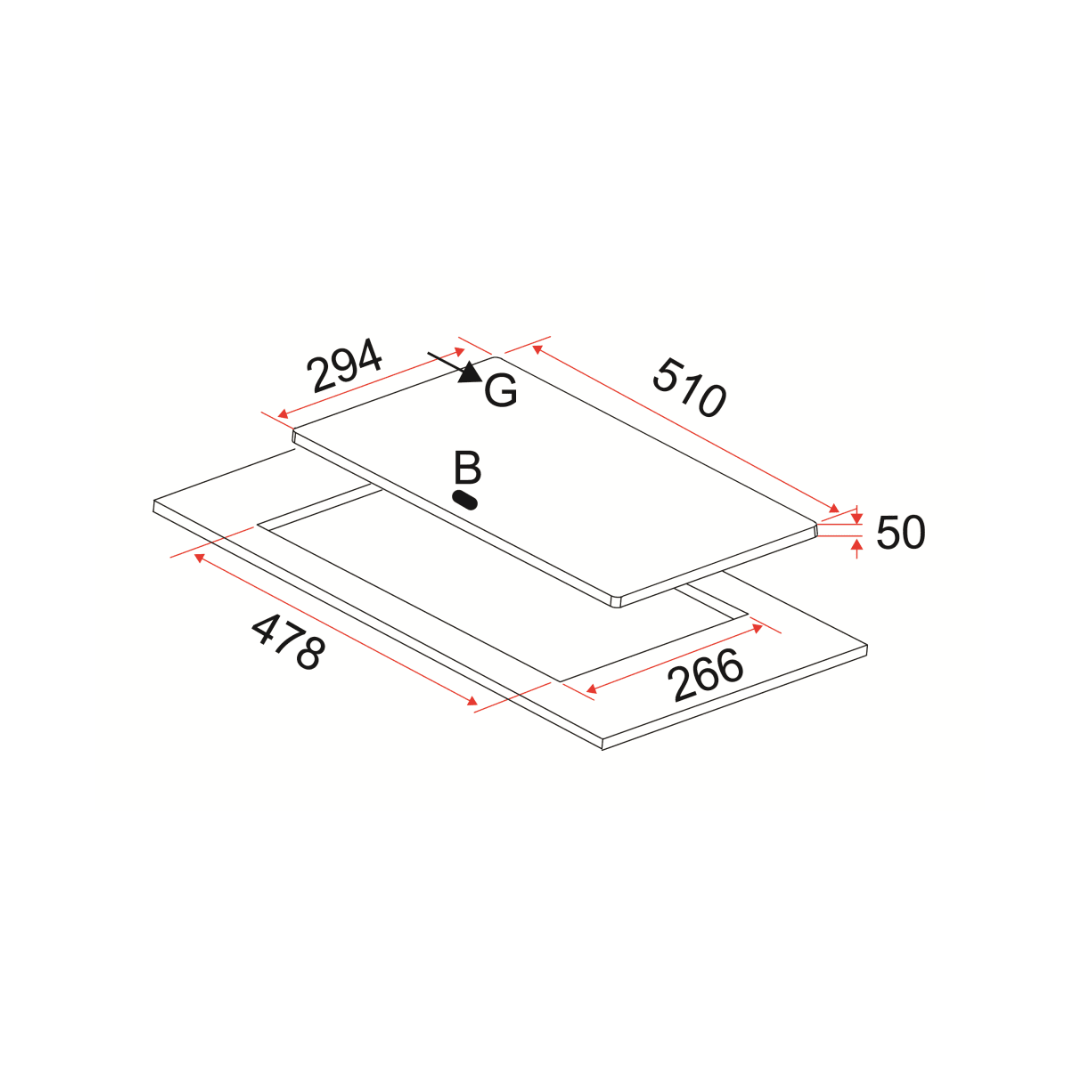 EF HB AG 3020 TN VGB 2 BURNER BLACK TEMPERED GLASS GAS HOB | Asia Excel