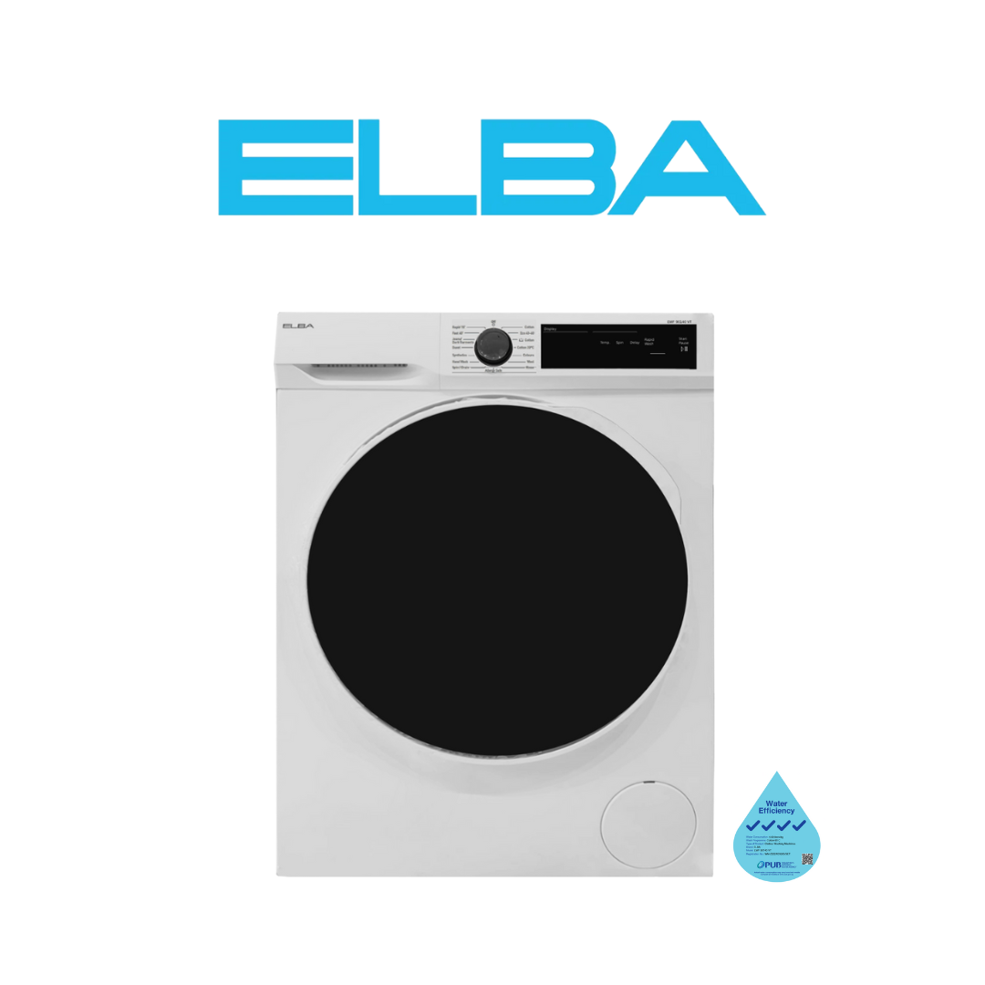 ELBA EWF 90140 VT 9KG WHITE FRONT LOAD INVERTER WASHING MACHINE | Asia ...