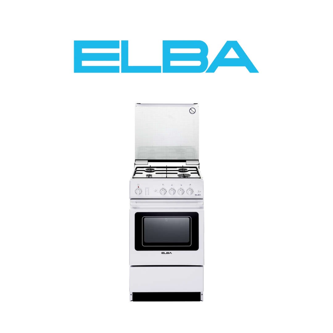 ELBA EEC 566 WH FREE STANDING COOKER (4 BURNER/37L ELECTRIC OVEN ...