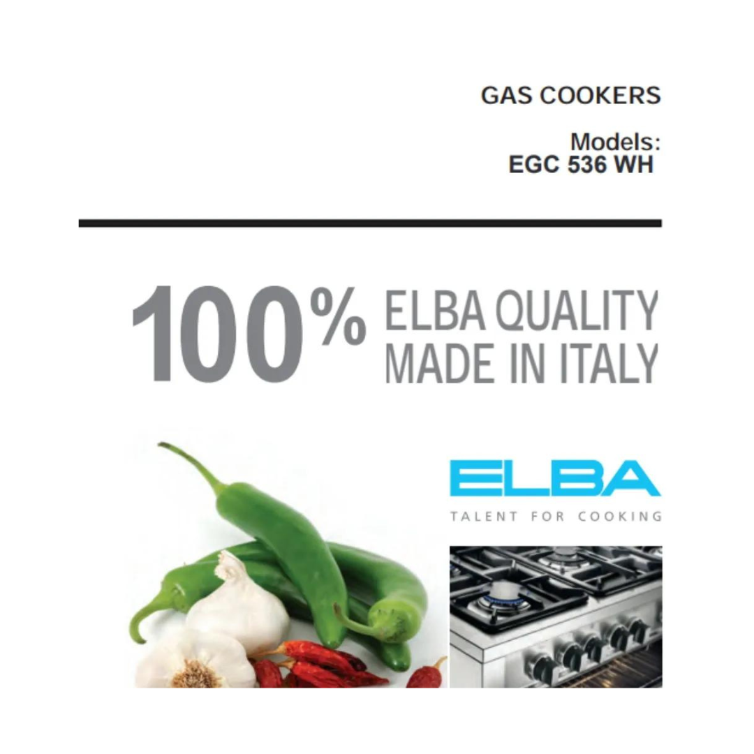 ELBA EGC 536 WH FREE STANDING COOKER (4 GAS BURNER/37L OVEN) | Asia Excel
