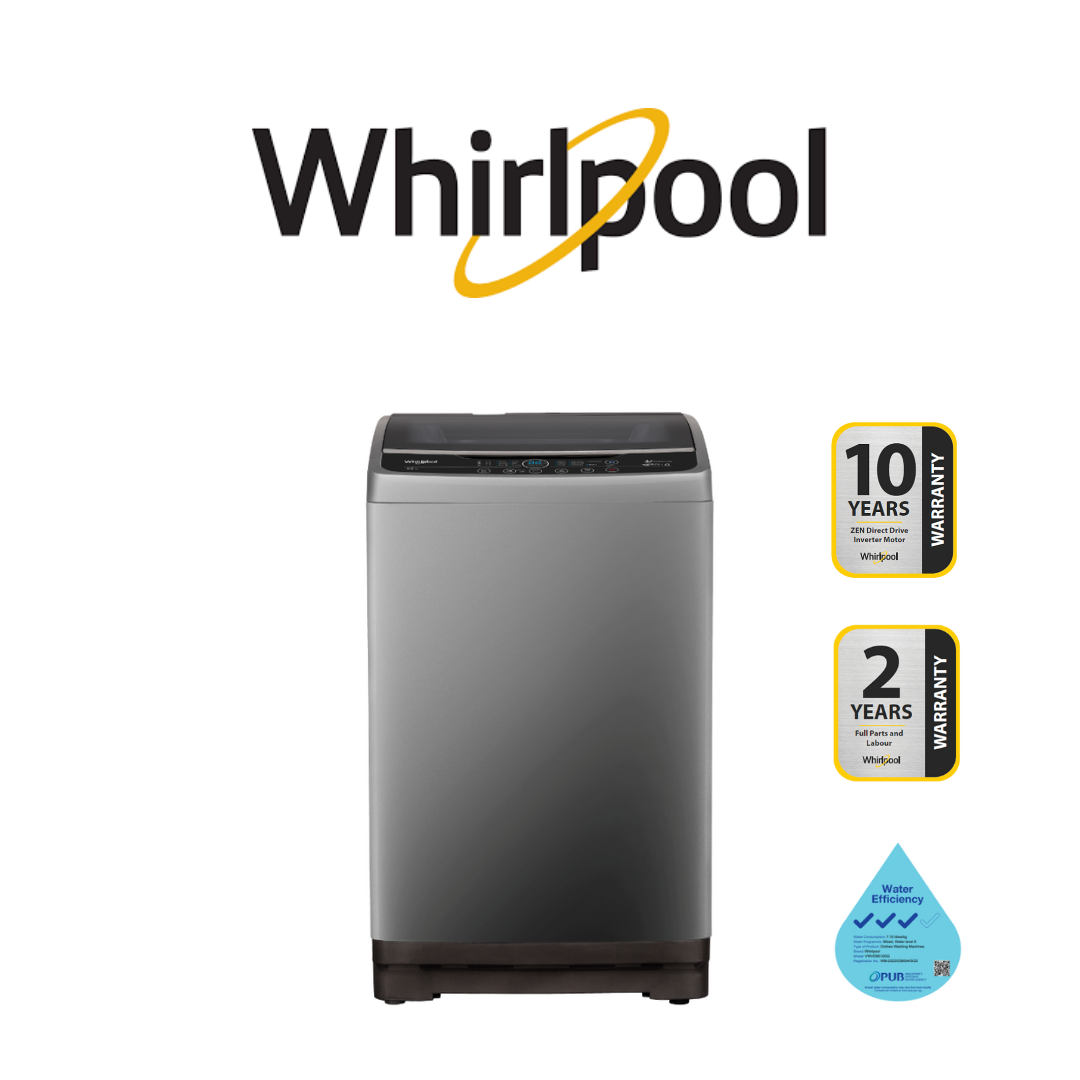 WHIRLPOOL VWVD9512GG 9.5KG STAINCLEAN DIRECT DRIVE TOP LOAD WASHING ...