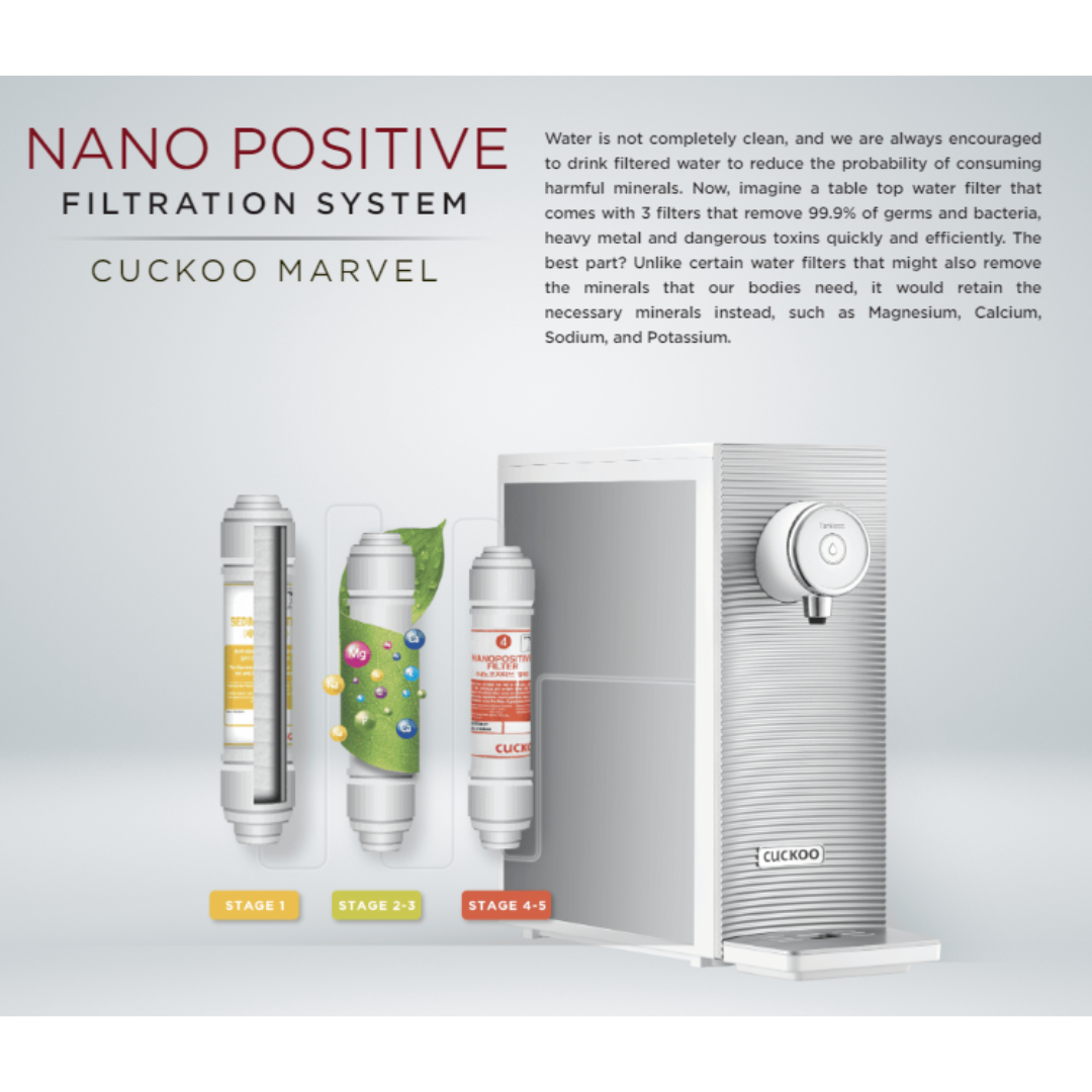 CUCKOO CP-MN021W MARVEL TANKLESS WATER DISPENSER WITH PURIFIER (FREE 1 ...