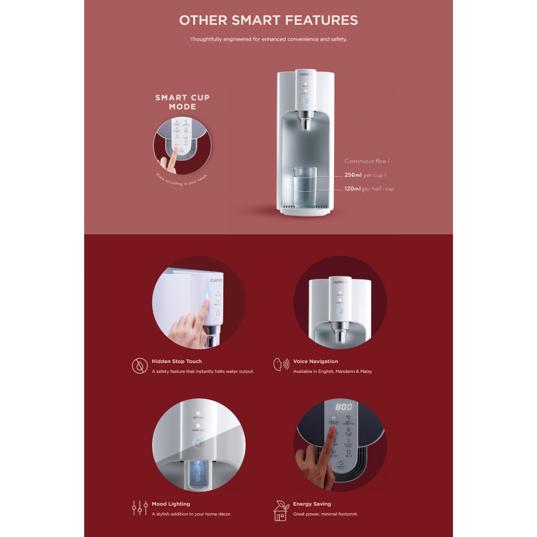 CUCKOO CP-TN100S TITAN WHITE WATER PURIFIER WITH INSTANT 100°C EXTRA ...