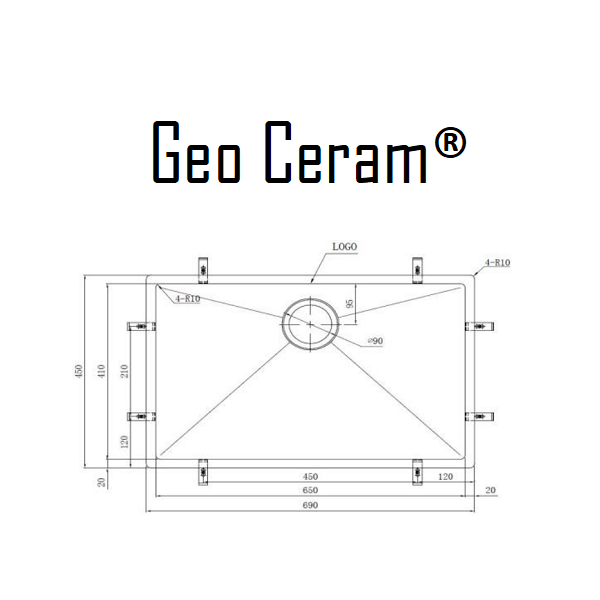 GEO CERAM GDX110-65R10 GOLD STAINLESS STEEL KITCHEN SINK | Asia Excel