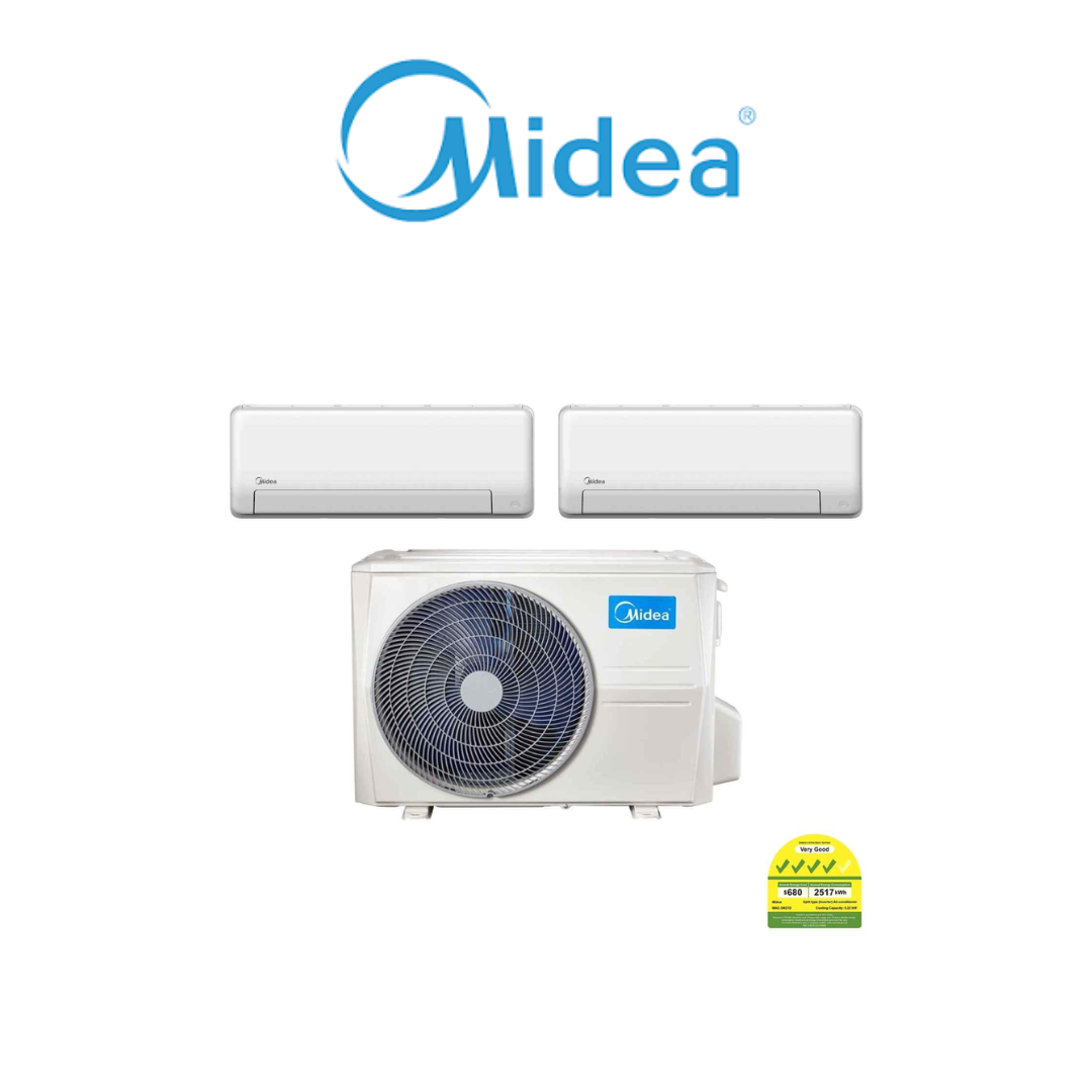 MIDEA INVERTER SYSTEM 2 AIRCON MAE-3M21D / MSEID-12 X 2 (4 TICKS)