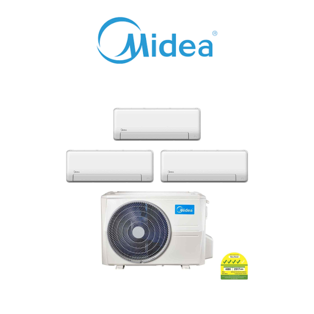 MIDEA INVERTER SYSTEM 3 AIRCON MAE-3M21D / MSEID-09 X 1 + MSEID-12 X 2 ...