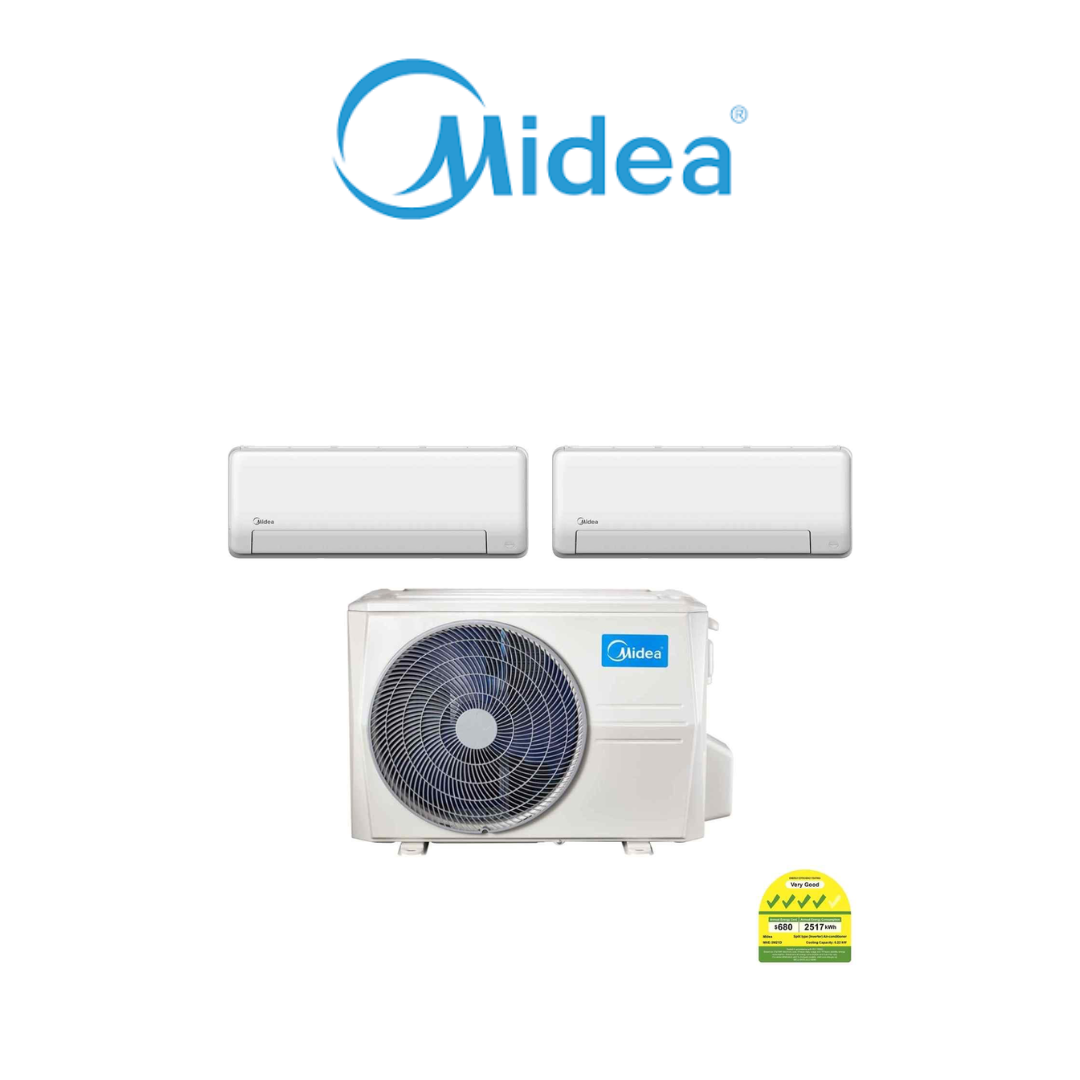 MIDEA INVERTER SYSTEM 2 AIRCON MAE-3M21D / MSEID-09 X 2 (4 TICKS)