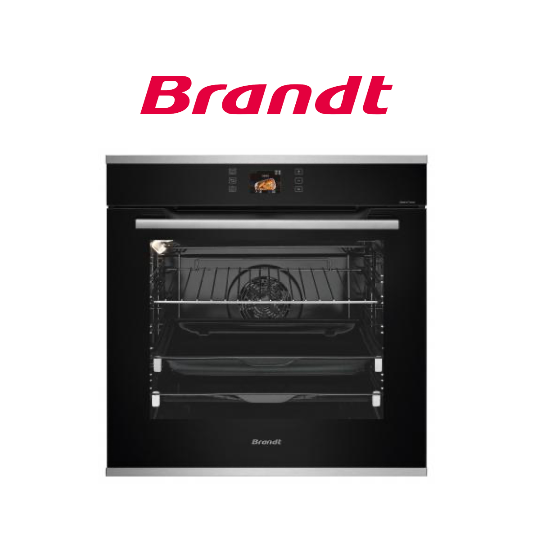 BRANDT BOP7568LX 73L BLACK PYROLYTIC BUILT-IN OVEN WITH TFT SCREEN