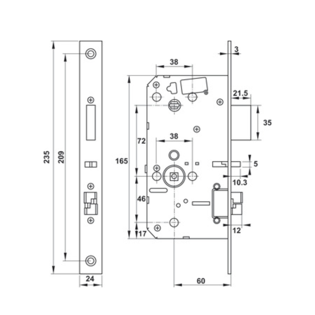 HAFELE PP8100 FIRE RATED TIMBER PUSH PULL DIGITAL DOOR LOCK