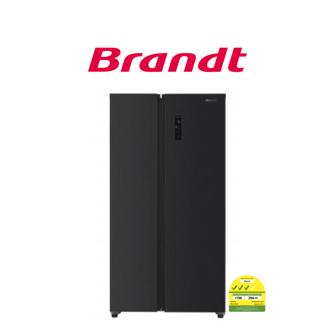 BRANDT BFA1791NA 581L DARK INOX FREE STANDING SIDE BY SIDE REFRIGERATOR