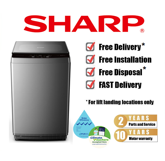 SHARP ES-X968 9.5KG TOP LOAD WASHING MACHINE